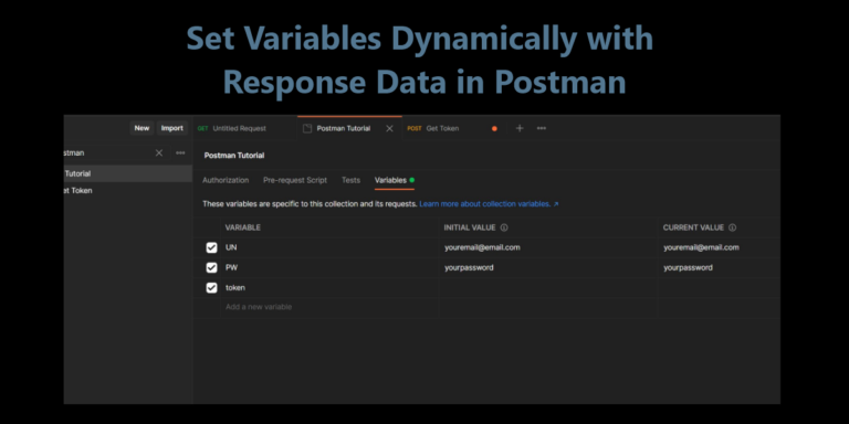 Postman set variable values dynamically with response data